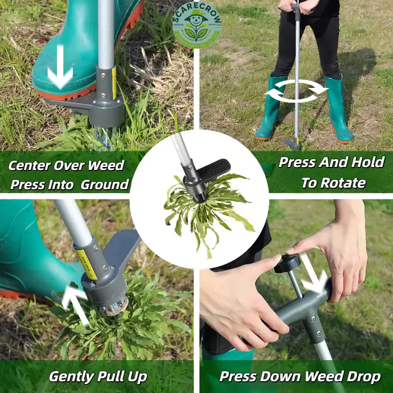 Long Handle Weed Puller Tool - Manual Garden Weed Remover